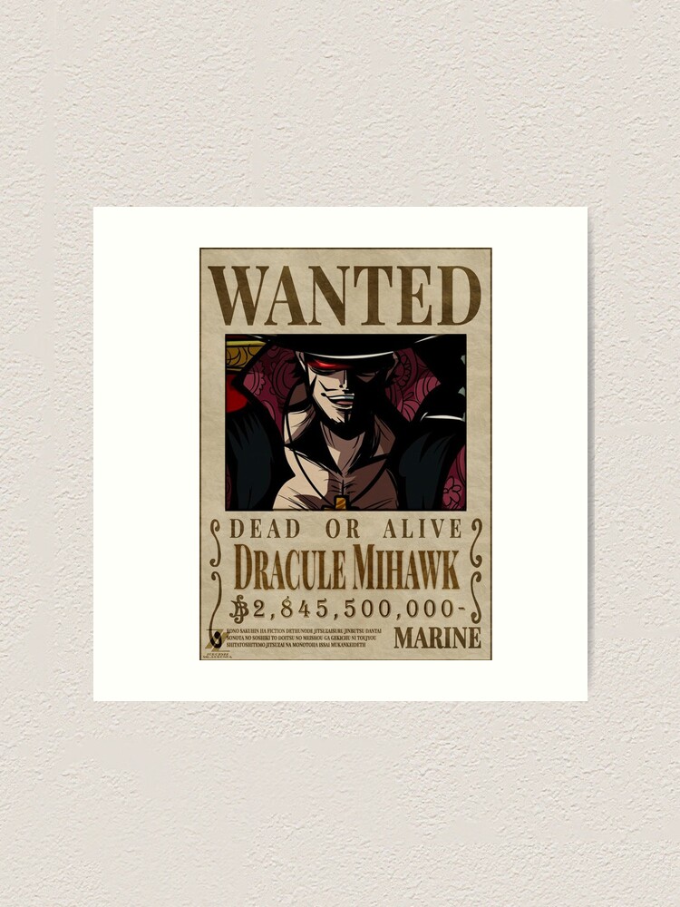 "Wanted Mihawk One Piece wanted poster" Art Print for Sale by LF ...