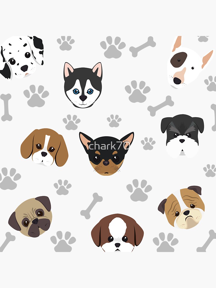 "Breeds,Paws and Bones" Sticker for Sale by chark70 | Redbubble