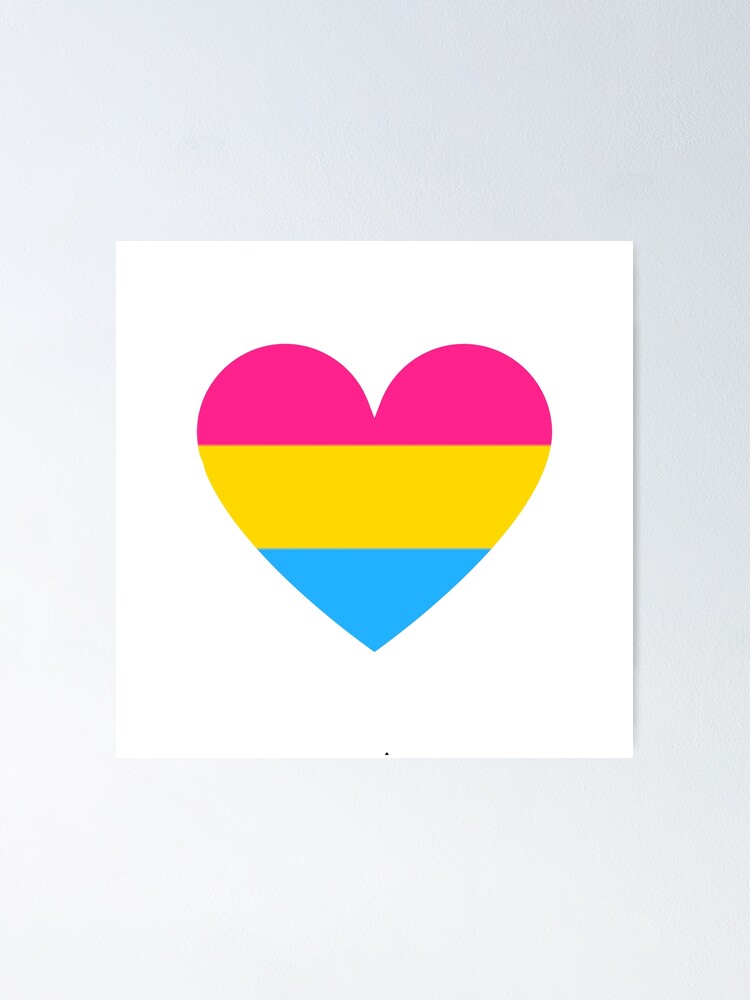Póster «corazón De La Bandera Del Orgullo Orgullo Pansexual Fondo