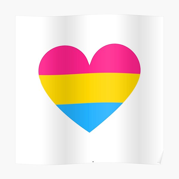 Póster «corazón De La Bandera Del Orgullo Orgullo Pansexual Fondo