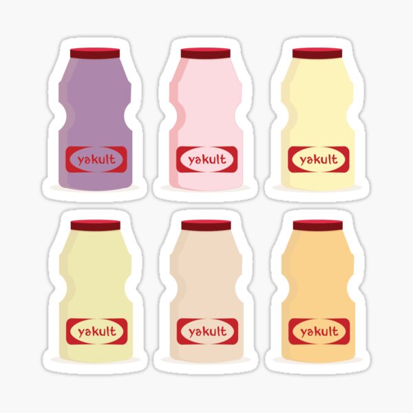 "Yakult Yogurt Drink set" Sticker for Sale by shetop200 | Redbubble