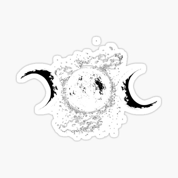 "Cloudy triple moon" Sticker for Sale by MysticMoonVibes | Redbubble