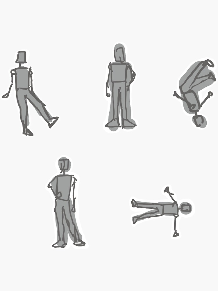 "Messy stick figures " Sticker for Sale by Duckyantisocial | Redbubble