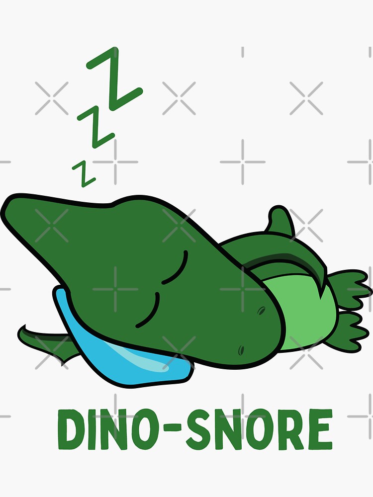 "Cute Funny Dino-Snore Illustration" Sticker for Sale by NikStore ...