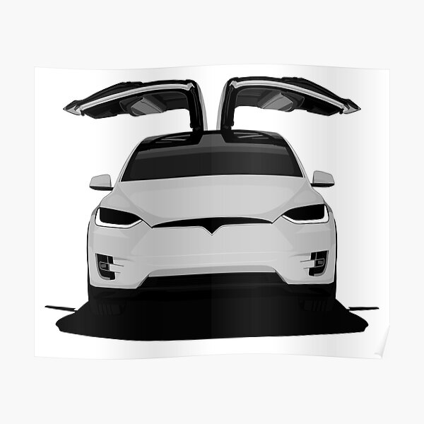 "Tesla Model X" Poster for Sale by AUTO-ILLUSTRATE | Redbubble