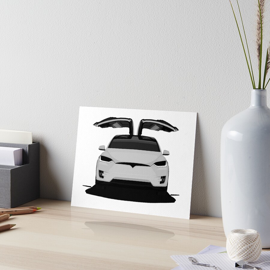 "Tesla Model X" Poster for Sale by AUTO-ILLUSTRATE | Redbubble