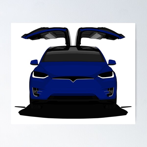 "Tesla Model X" Poster for Sale by AUTO-ILLUSTRATE | Redbubble