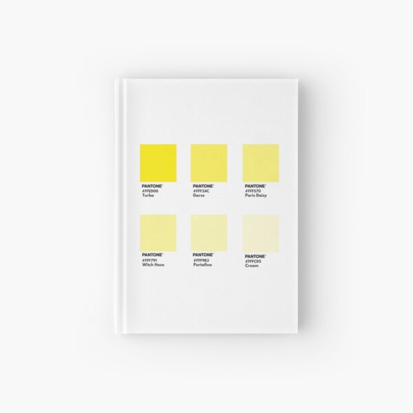 "Bright to pastel yellow palette pantone color swatch" Hardcover ...