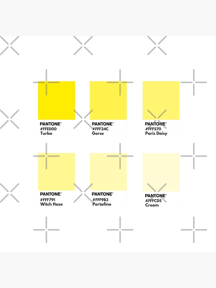 "Bright to pastel yellow palette pantone color swatch" Clock for Sale ...