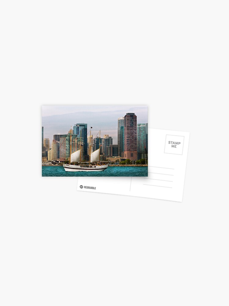 "City - Chicago - Cruising in Chicago" Postcard for Sale by Michael ...