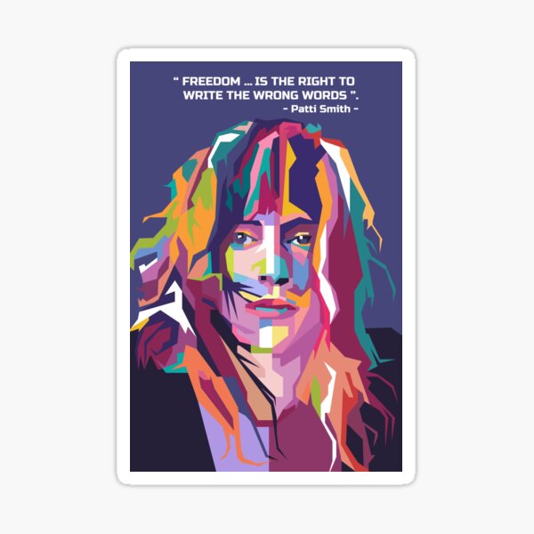 "Abstract patti punkrocker smith in wpap" Sticker for Sale by smd90 ...