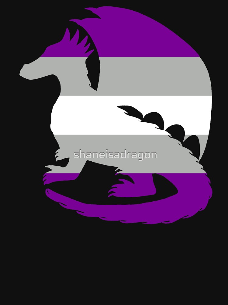 Graysexual Pride Dragon Silhouette Lightweight Hoodie For Sale By