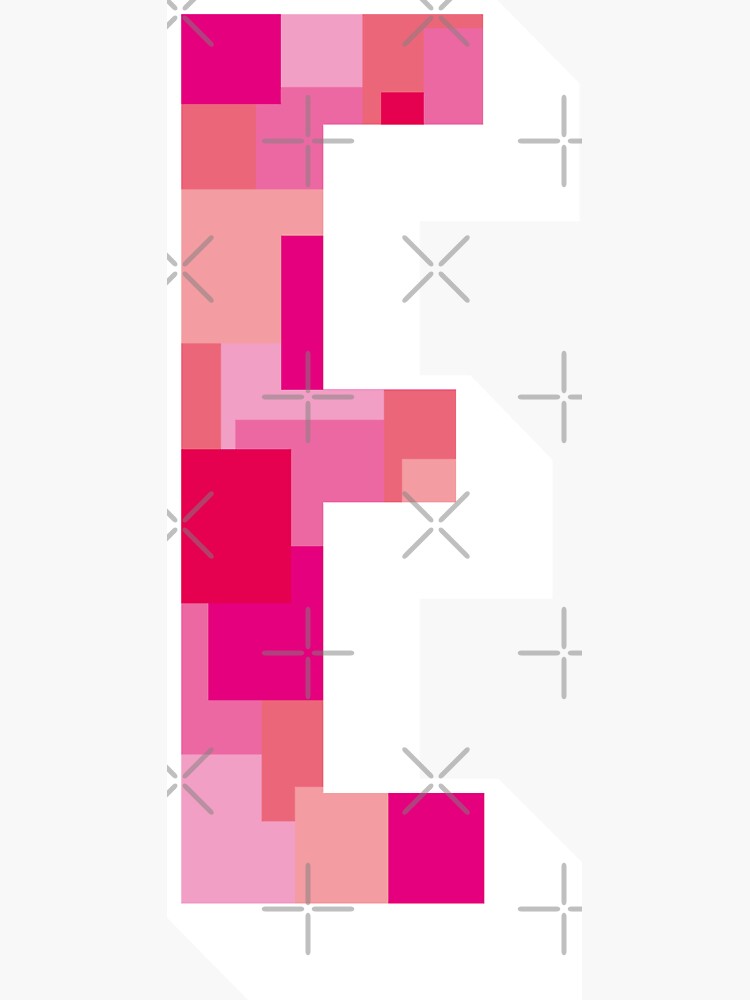"The Letter E - Pink & White Monogram Initial" Sticker by Rixta82 ...