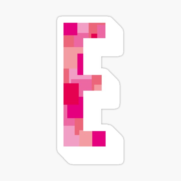 "The Letter E - Pink & White Monogram Initial" Sticker by Rixta82 ...