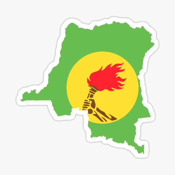 "Flag Map of Zaire, 1971-1997" Sticker for Sale by abbeyz71 | Redbubble