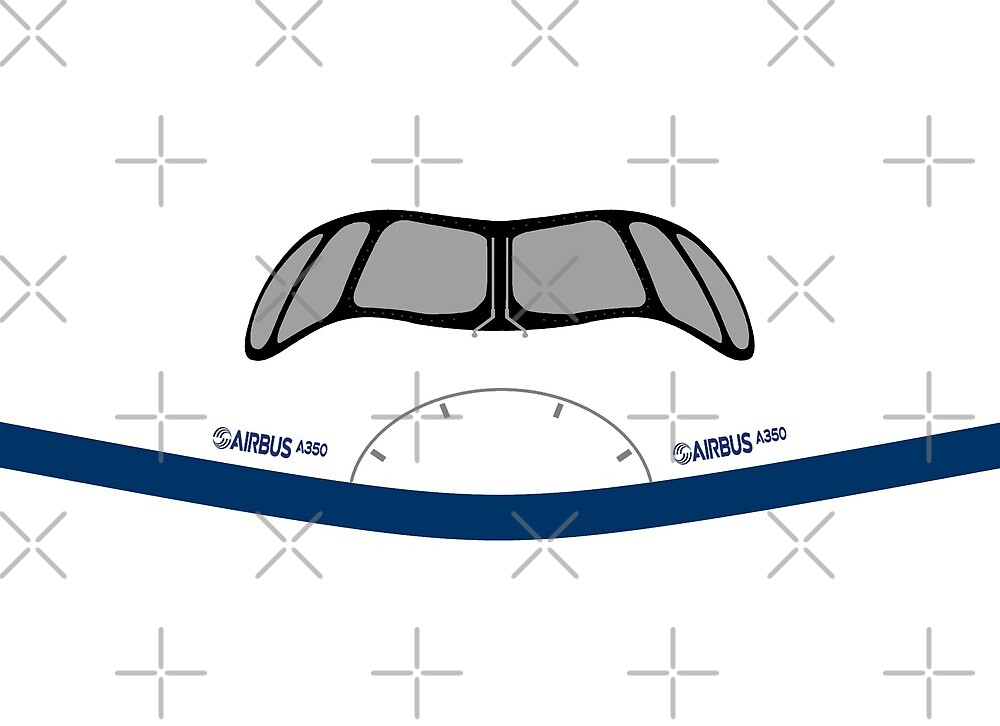 "Airbus A350 front view" by Aviation Tees | Redbubble