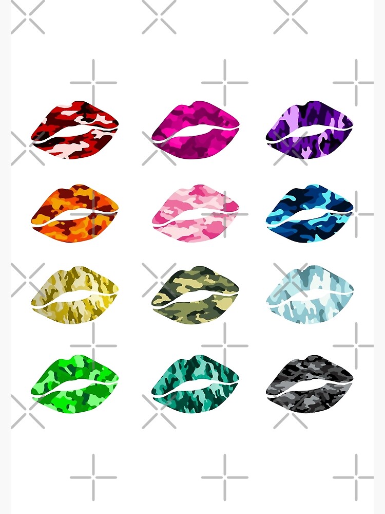 "Gorgeous Camo Lip Sticker Pack" Poster by TheBlackRoze | Redbubble
