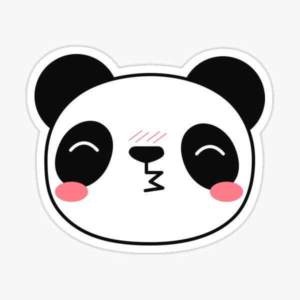 "Kissing Panda Face (Pink)" Sticker by Taphire | Redbubble