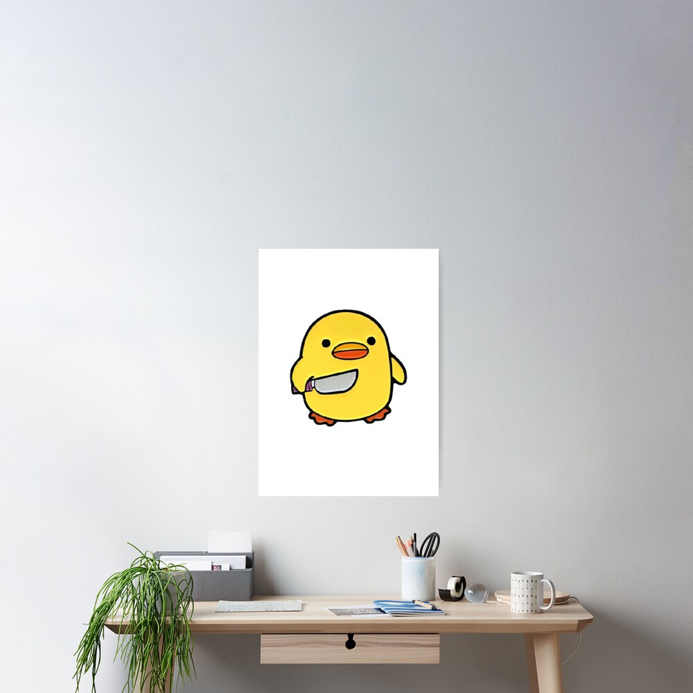 Póster «Lindo pato con cuchillo patito meme» de vibeytees | Redbubble