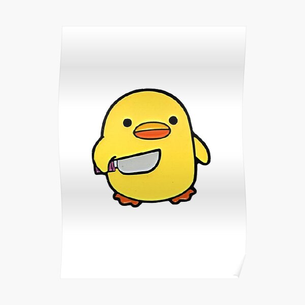 Póster «Lindo pato con cuchillo patito meme» de vibeytees | Redbubble