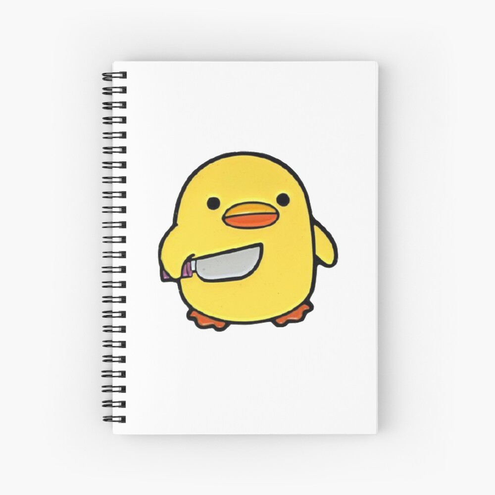 "Cute Duck With Knife Duckling Meme" Spiral Notebook for Sale by ...
