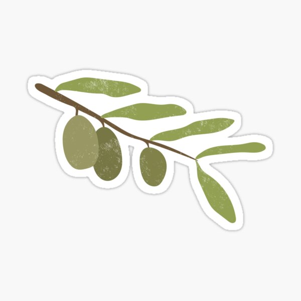 "Minimalistic olive branch" Sticker for Sale by anniefrog | Redbubble