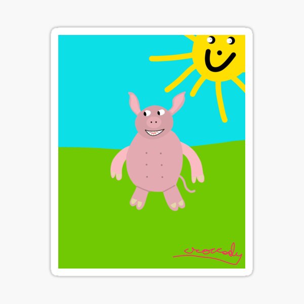 "Pigg" Sticker for Sale by Croccody | Redbubble