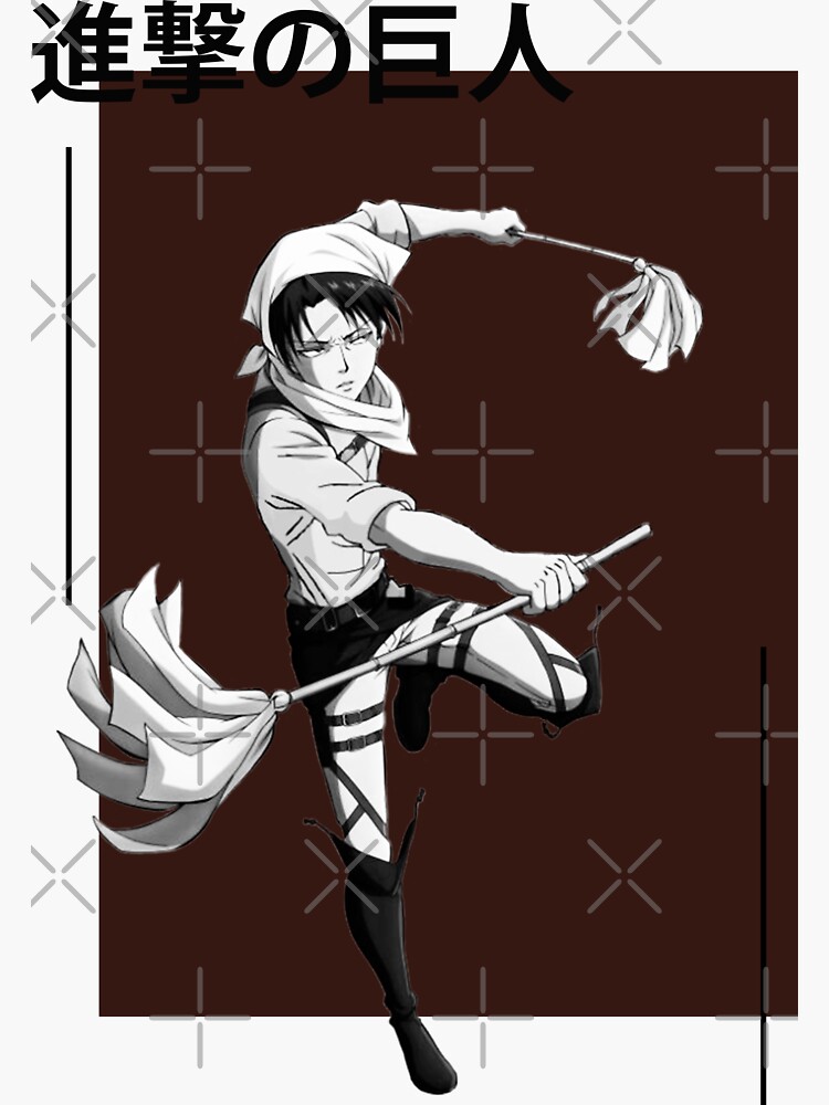 Pegatina «Levi Ackerman limpiando - Shingeki no Kyojin» de cluquesa ...