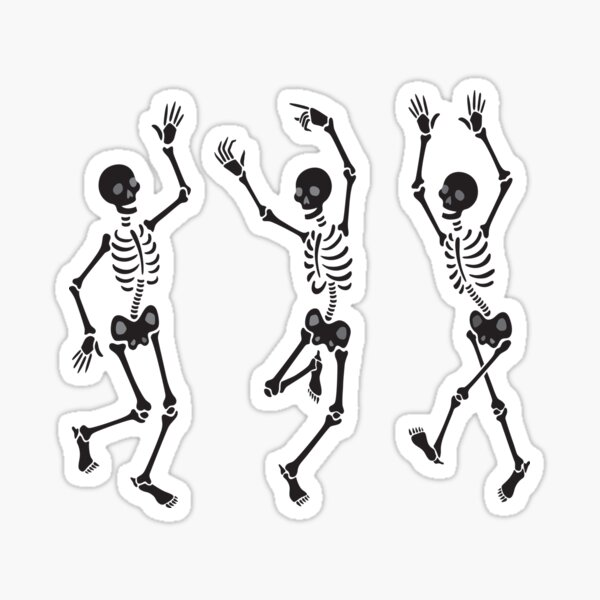 "Dancing Skeleton sticker, Stocking Stuffers, Skeletons Happy Halloween ...