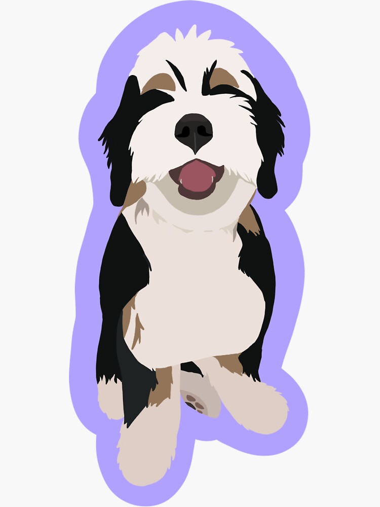 "Mini Bernedoodle" Sticker for Sale by MaddiePRaps | Redbubble