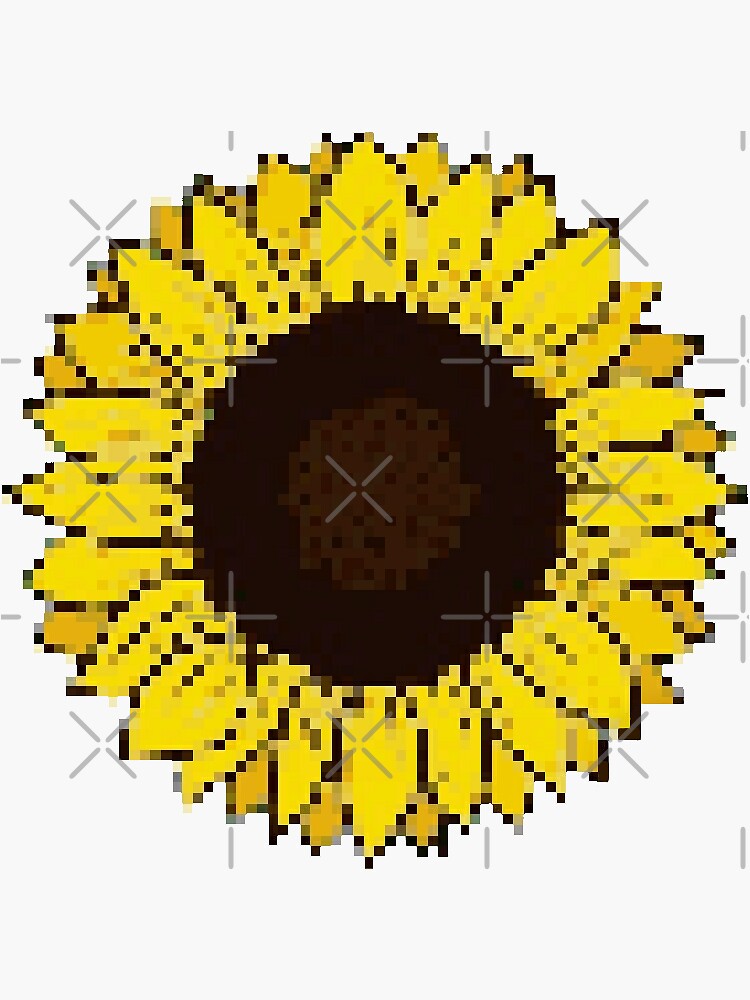 "Sunflower Pixel Art" Sticker for Sale by atekimchi | Redbubble