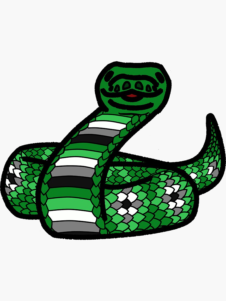 "Aromantic Pride Snake" Sticker by SBerriMilkee | Redbubble