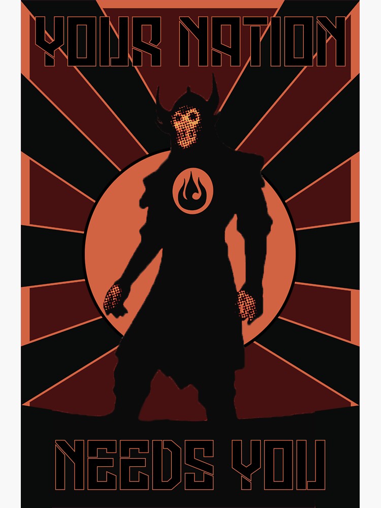 "Fire Nation Poster" Sticker by OnionCreates | Redbubble