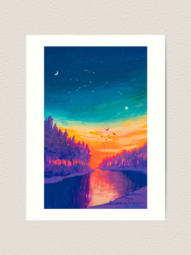 "Zodiac Signs as Landscape Paintings- Aquarius / Great Conjuntion" Art ...