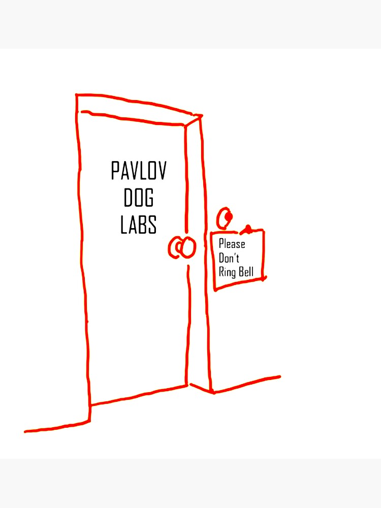 "Pavlov’s Lab Joke" Sticker by icon-oclast | Redbubble