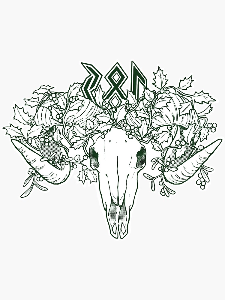"Yule Skull" Sticker for Sale by buccifolio | Redbubble