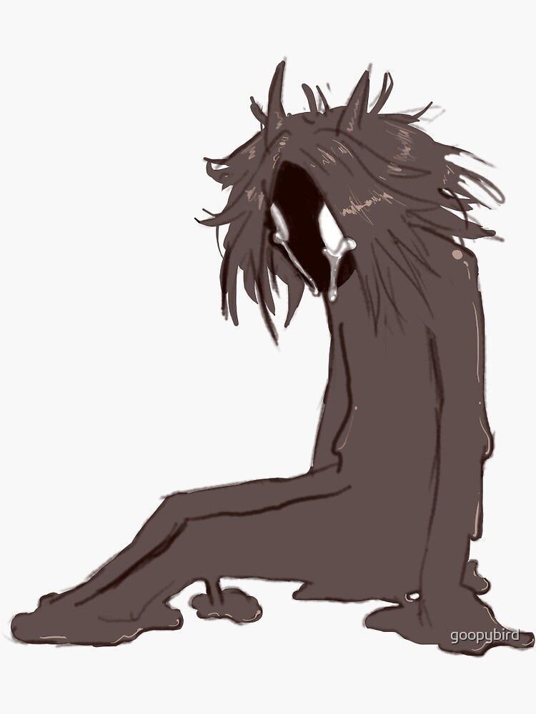 "Melting demon crying" Sticker by goopybird | Redbubble