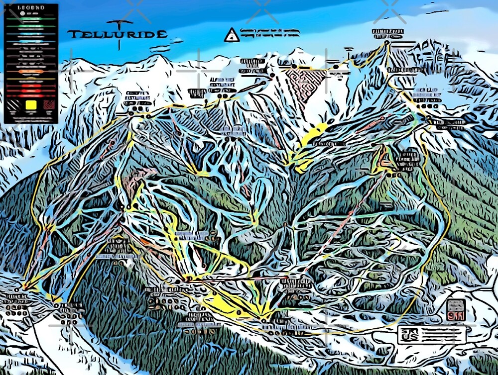 "Telluride Trail Map" by Del0860 | Redbubble