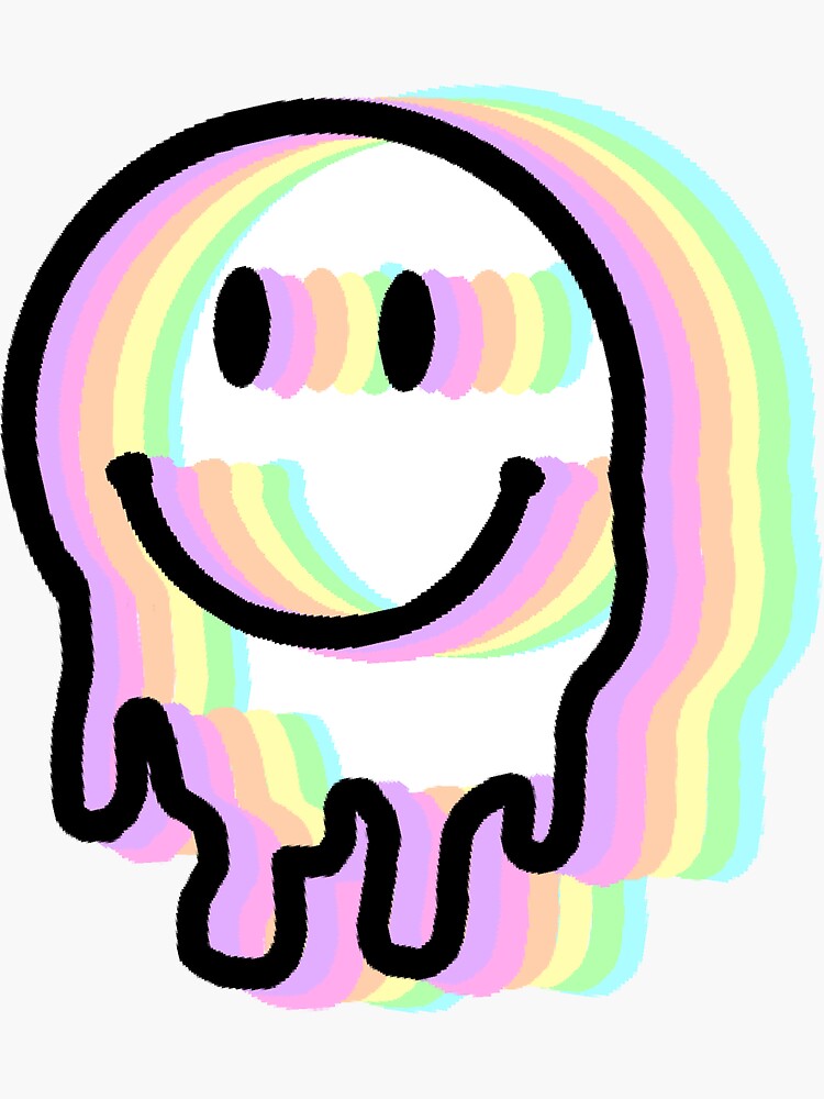 "Trippy Pastel Drippy Smile" Sticker for Sale by solarsquidd | Redbubble