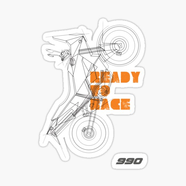 "KTM 990 Ready to Race" Sticker by Evomotoarte | Redbubble
