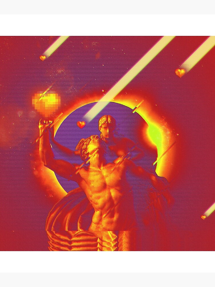 "Synthwave Aesthetic Ancient Sculpture Artwork" Art Print for Sale by ...