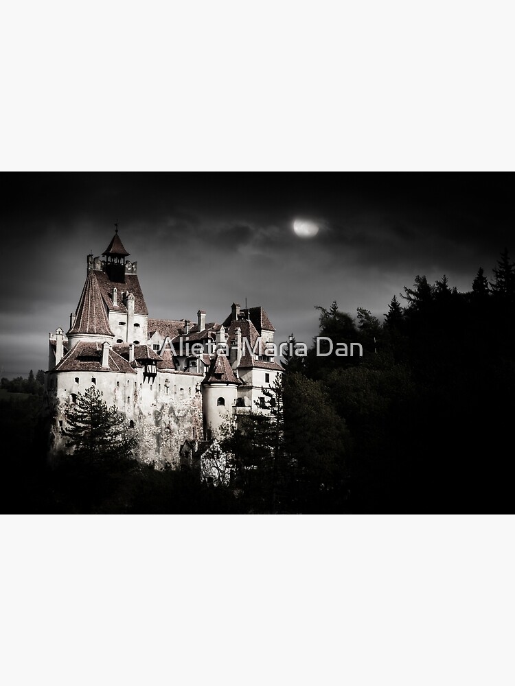 "Dracula's castle, Transylvania with a full moon in the background ...