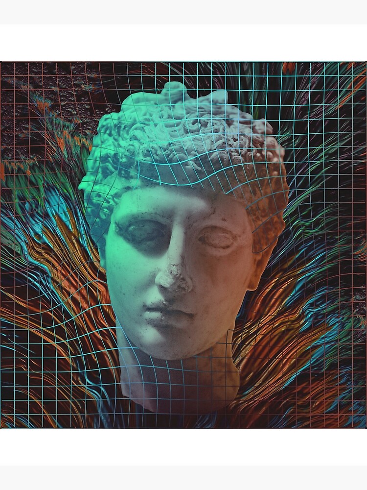 "Synthwave Aesthetic Ancient Greek Sculpture Artwork" Poster for Sale ...
