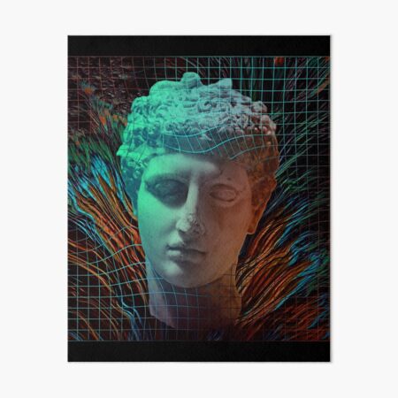 "Synthwave Aesthetic Ancient Greek Sculpture Artwork" Art Board Print ...