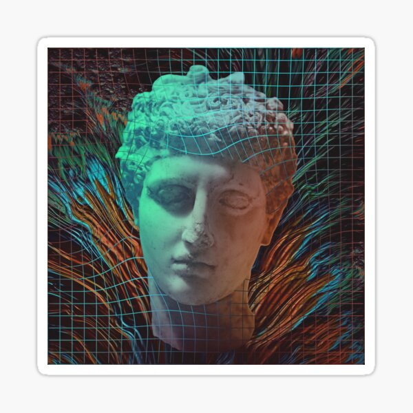 "Synthwave Aesthetic Ancient Greek Sculpture Artwork" Sticker by ...