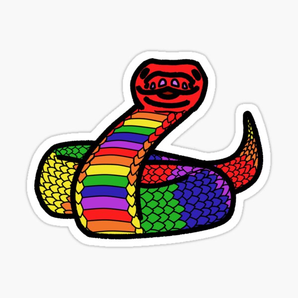 "Gay Pride Snake Version 2" Sticker by SBerriMilkee | Redbubble