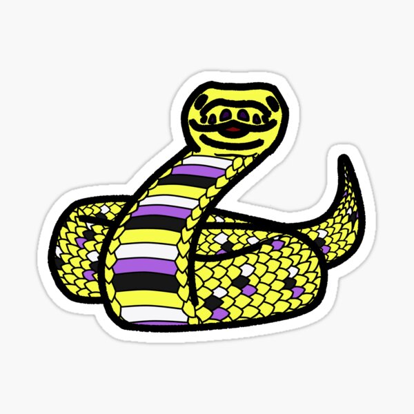 "Non-Binary Pride Snake" Sticker for Sale by SBerriMilkee | Redbubble