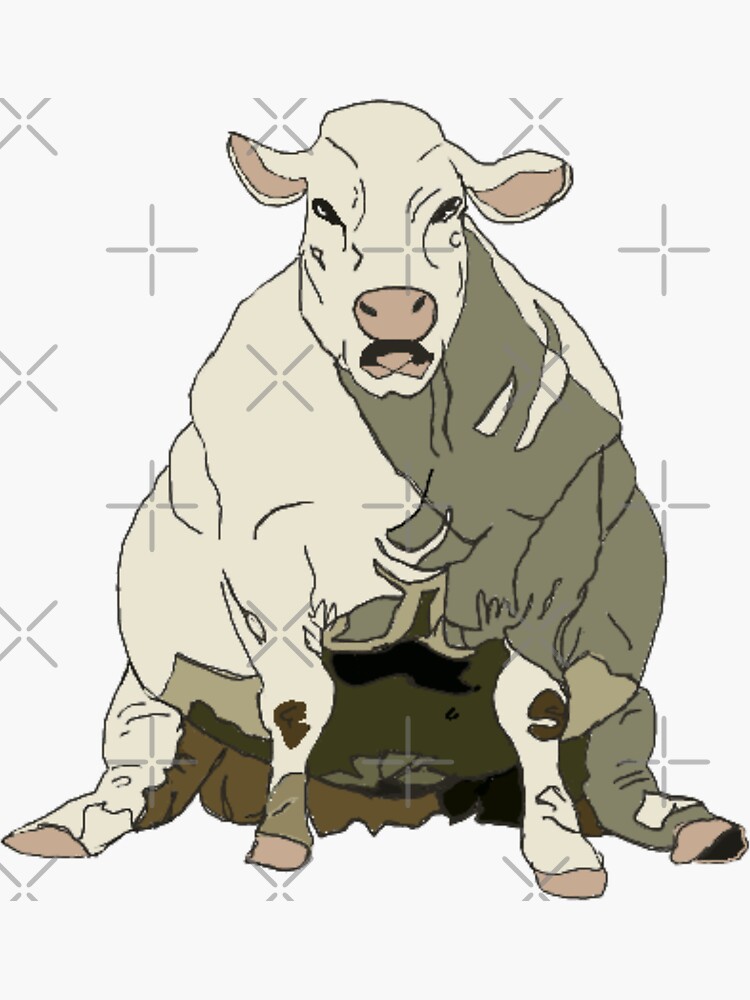 "Fat Cow" Sticker by KairaJade | Redbubble