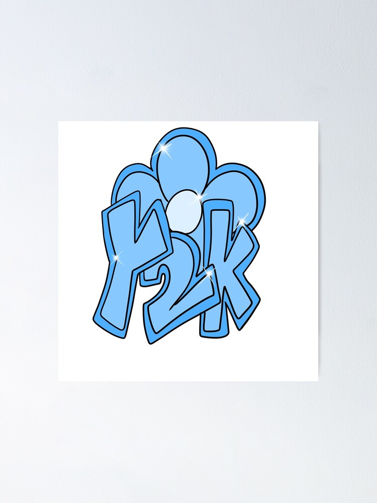 "Y2K Flower (blue)" Poster for Sale by gross-girl99 | Redbubble