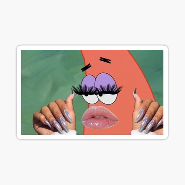 "Patrick nails lashes and lipgloss " Sticker for Sale by joseanimates ...